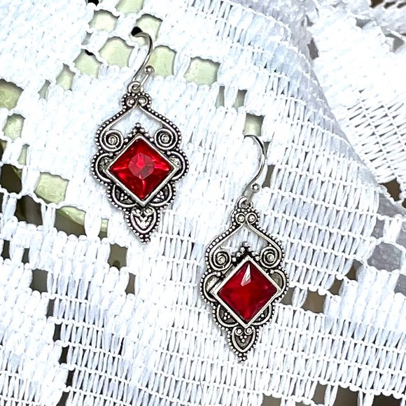 Jewelry | Vintage Silver Ruby Earrings | Poshmark